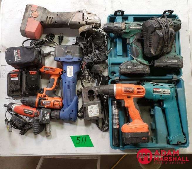 Variety of battery tools and chargers. Many mismatched - Adam Marshall ...
