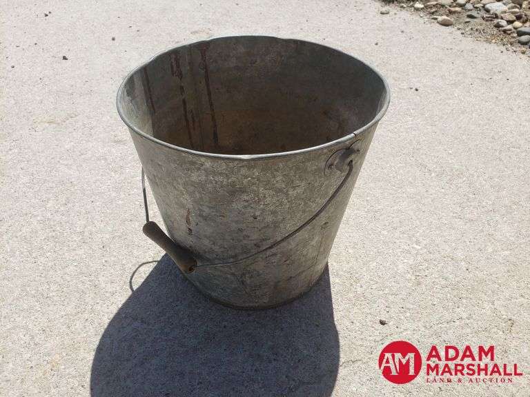 (1) Single tree yoke, metal pail, Cyclone seed sower - Adam Marshall ...