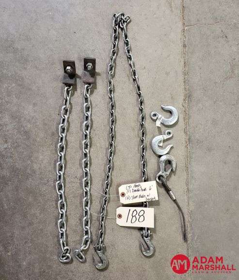 (3) Hooks (1) 6' double hook chain (2) short chain with brackets - Adam ...
