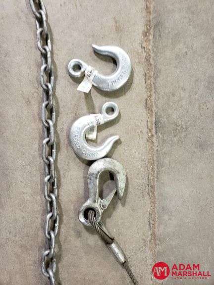 (3) Hooks (1) 6' double hook chain (2) short chain with brackets - Adam ...