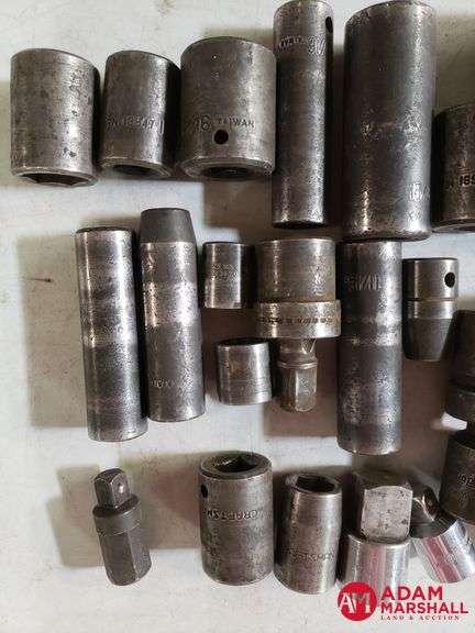 Assorted sockets & socket extensions - Adam Marshall Land & Auction, LLC