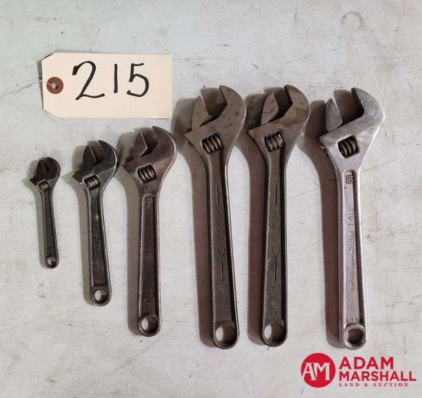 (6) Assorted adjustable wrenches - Adam Marshall Land & Auction, LLC
