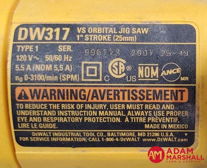 DeWalt - DW575 7-1/4" Corded Circular Saw & DW317 Corded VS Orbital Jig ...