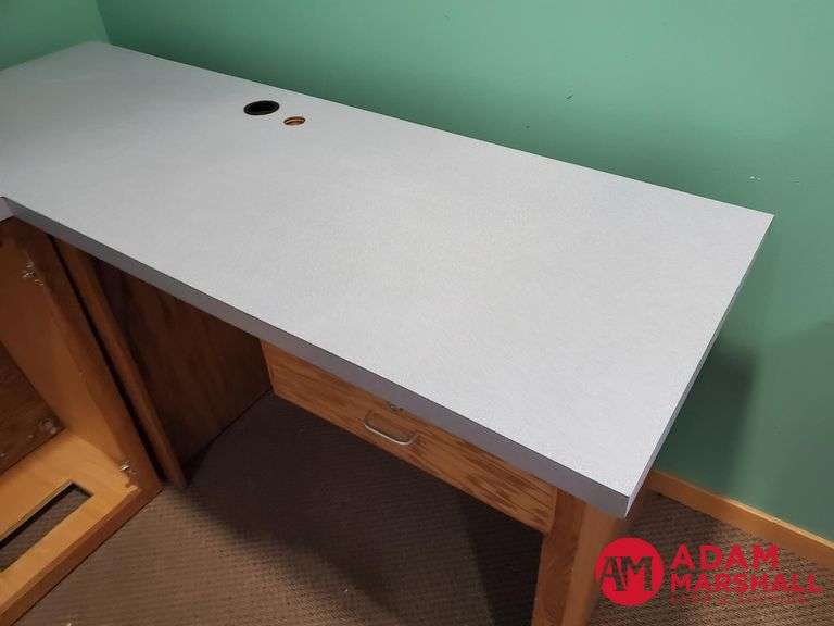 High Top Wood L-Shaped Work Surface - 60" x 69.5" x 36" - Adam Marshall ...