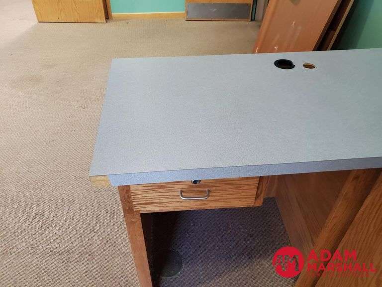 High Top Wood L-Shaped Work Surface - 60" x 69.5" x 36" - Adam Marshall ...