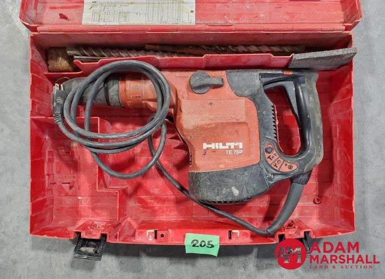 Hilti TE 76P Rotary Hammer Drill W/Bit Set & Case - Adam Marshall Land ...