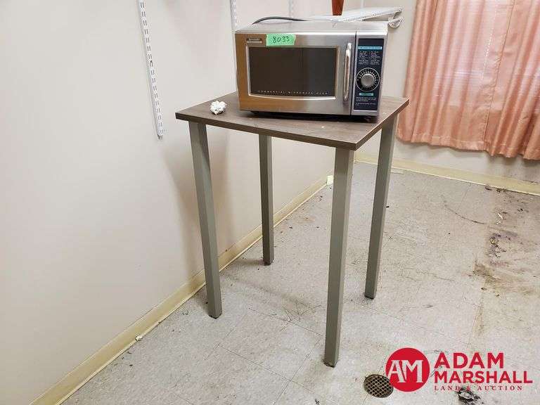 Sharp Microwave & High Top Table w/ Wood Laminate Top - 25" x 30" x 42 ...