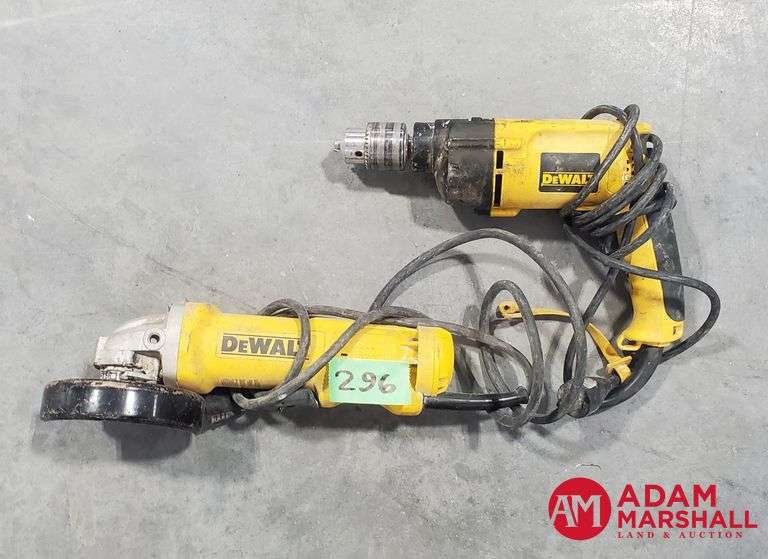 DeWalt - DW511 Corded 1/2" VSR Hammer Drill & DW402 Corded 4-1/2" Angle ...