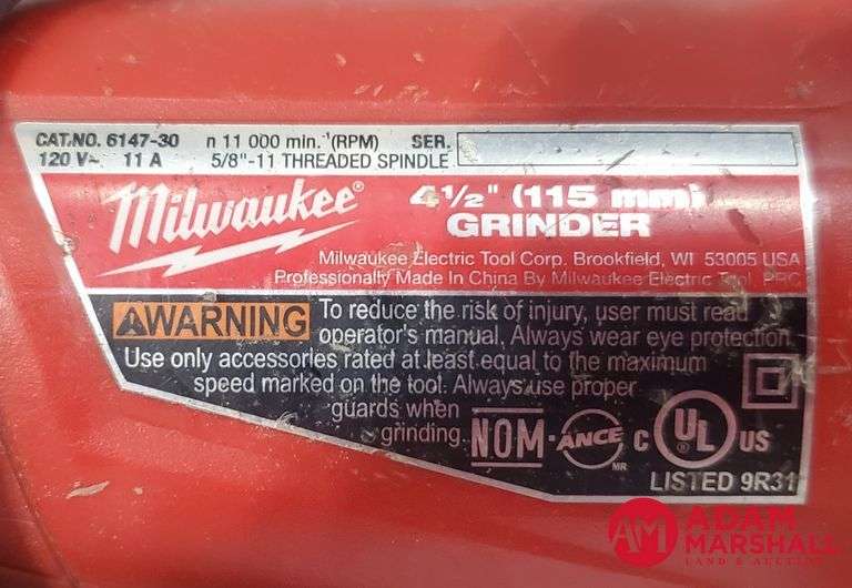 Milwaukee - 0234-6 Corded 1/2" Magnum Holeshooter & 6147-0 Corded 4-1/2 ...