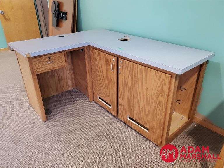 High Top Wood L-Shaped Work Surface - 60" x 69.5" x 36" - Adam Marshall ...