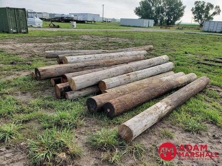 (25) Wood Posts - 8 Ft - 10 Ft - Adam Marshall Land & Auction, LLC