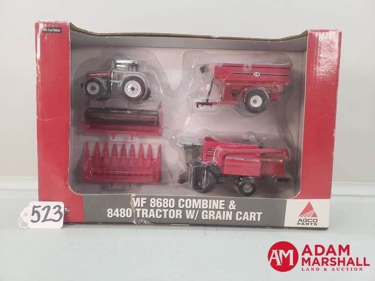 Massey Ferguson 8680 Combine & 8480 Tractor with Grain Cart 1/64 #13806 ...