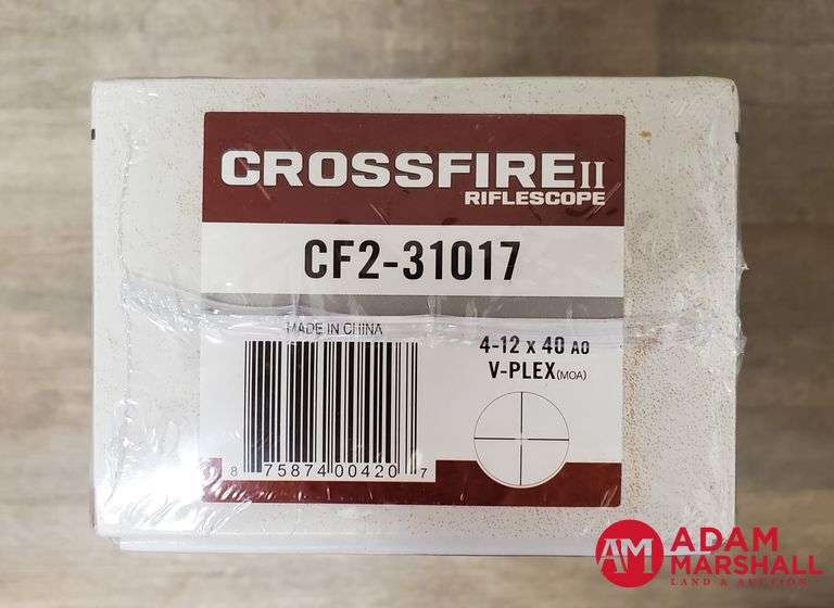 Vortex Crossfire II CF2-31017 Scope - 4-12X40 AO V-Plex - NIB - Adam Marshall Land & Auction, LLC