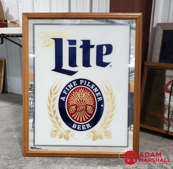 Miller Lite Mirror. Approx 26" x 33" - Adam Marshall Land & Auction, LLC
