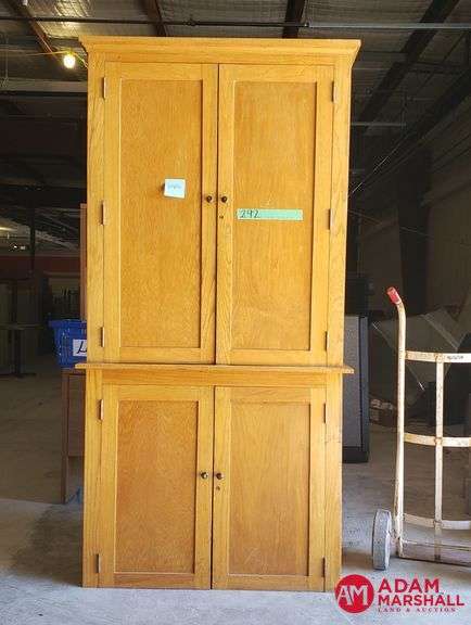 Locking (No Keys) 4 Door Wooden Upright Cabinet with Adjustable ...