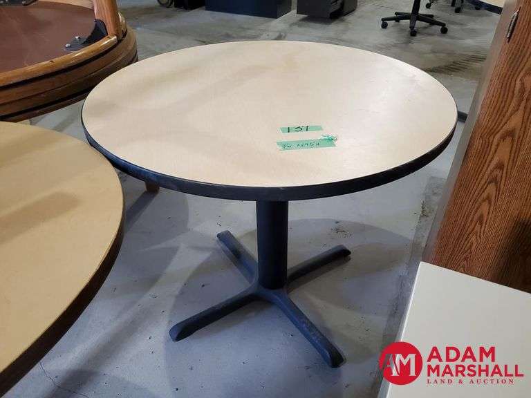 (2) Wood Laminate Top Round Table - 3 FT Diameter x 29½" H - Adam ...