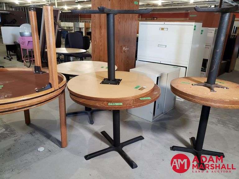 (2) Wood Laminate Top Round Table - 3 FT Diameter x 29½" H - Adam ...