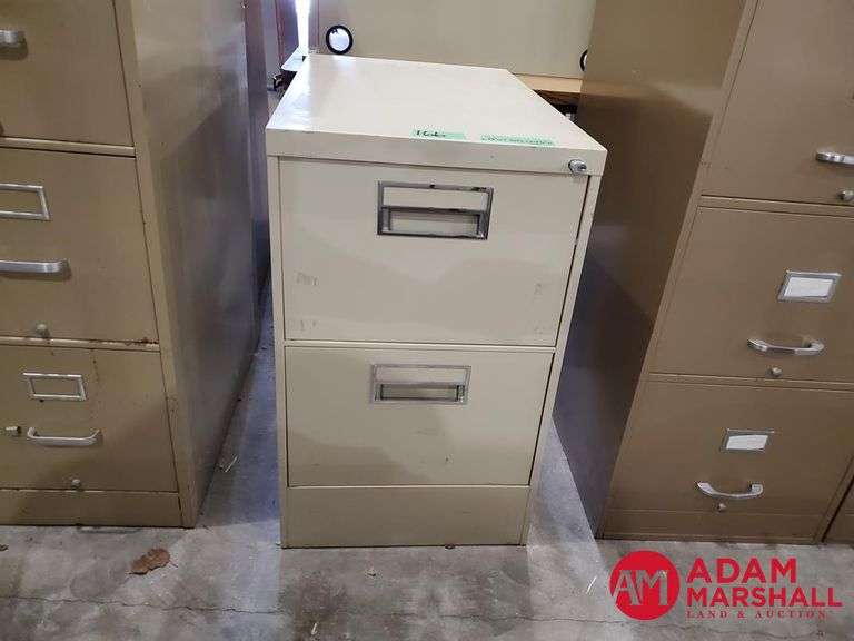 Two Drawer Metal File Cabinet - 30" D x 18" W x 29½" H - Adam Marshall ...