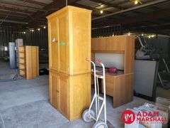 Locking (No Keys) 4 Door Wooden Upright Cabinet with Adjustable ...