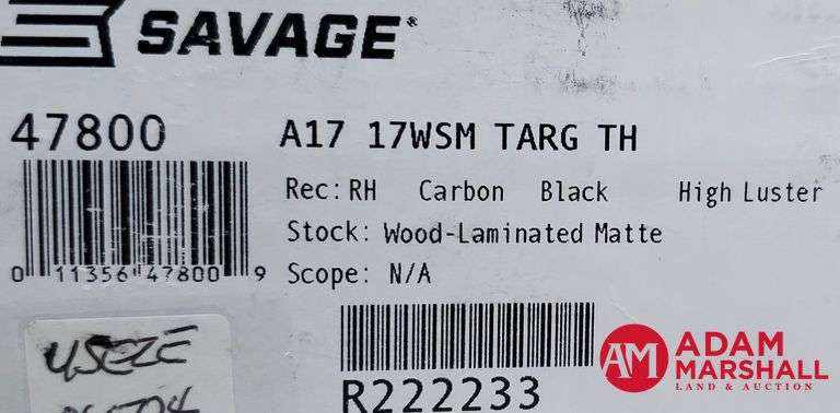 Savage Arms Model A17 Target Semi-Auto Rifle - 17 WSM - SN: R222233 ...