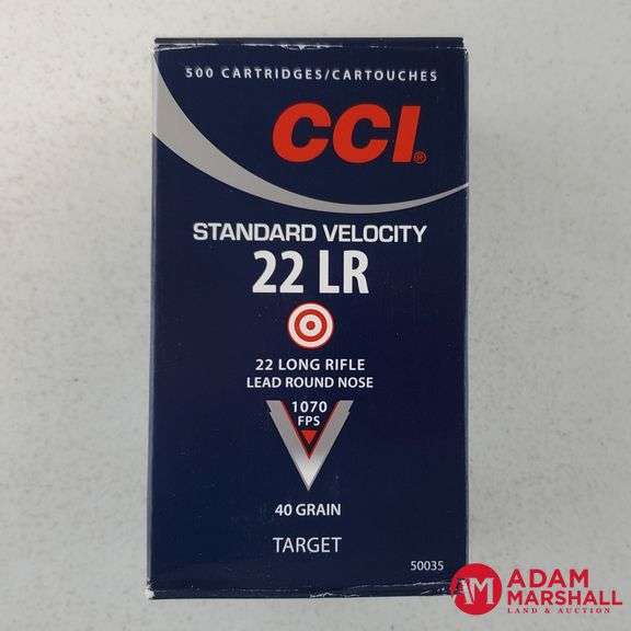 CCI Standard Velocity Target 22 LR - 40 Gr Lead RN (10 X 50 = Box Of ...