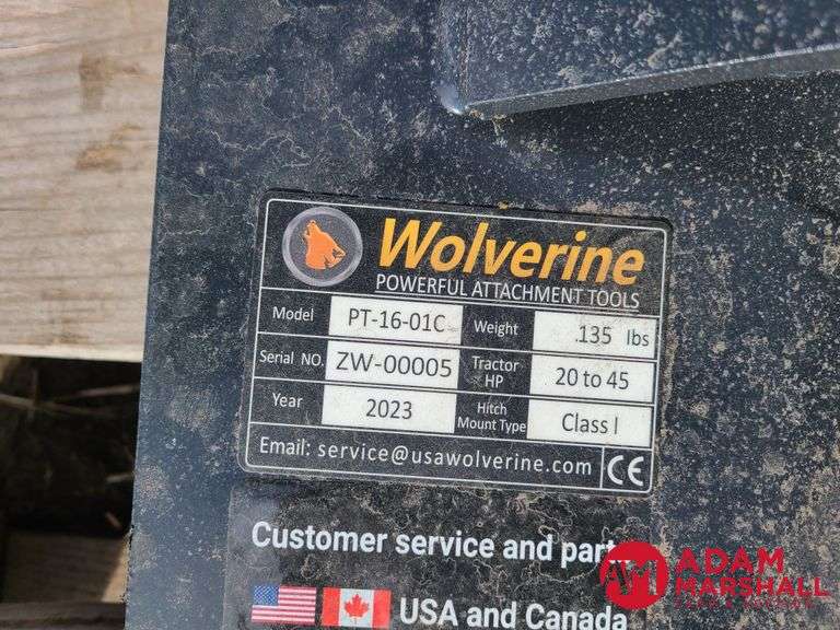 Unused Wolverine 3pt. Mount for Skid Steer - Adam Marshall Land ...