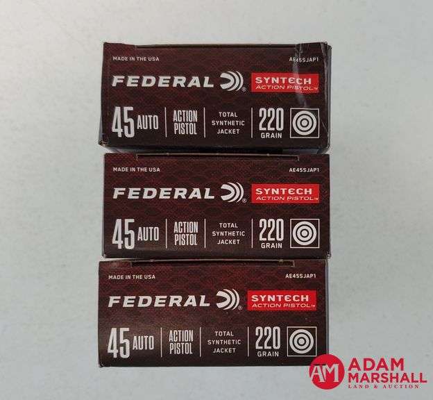 Federal Syntech Action Pistol 45 Auto - 220 Gr Total Synthetic Jacket ...
