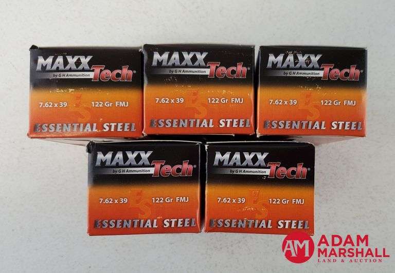 GH Ammunition Maxx Tech Essential Steel 7.62 X 39 MM - 122 Gr FMJ (5 X ...