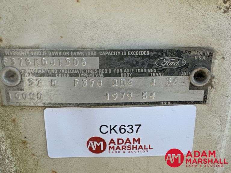 1979 Ford F350 Dually Pickup - Gasoline - Adam Marshall Land & Auction, LLC