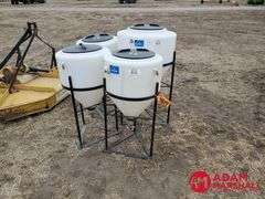 (4) Ace Roto Mold Cone Tanks On Stands - Adam Marshall Land & Auction, LLC