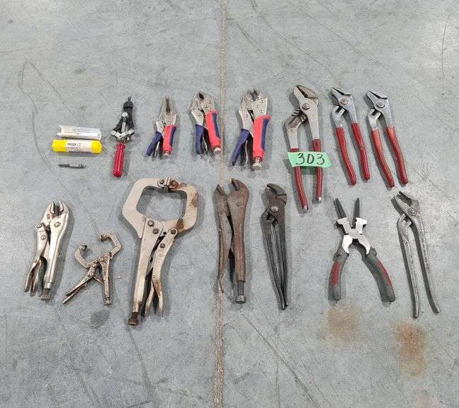 Assorted Hand Tools Including Pliers, Vise Grips, and Cutting Tools ...