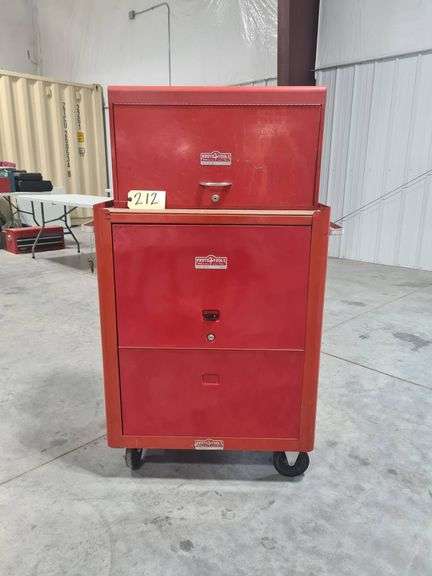 2-Piece Proto Tools Mobile Rolling Toolbox with Drawers and Storage ...