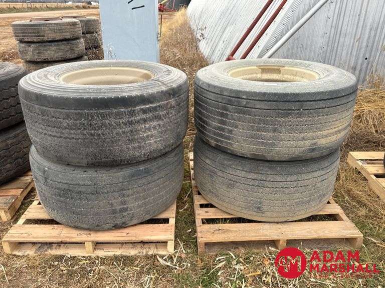 (4) Aluminum Super Single Tires & Rims - Adam Marshall Land & Auction, LLC