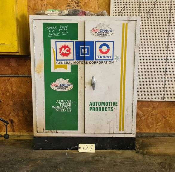 Metal General Motors Service Cabinet with Automotive Parts - Adam ...