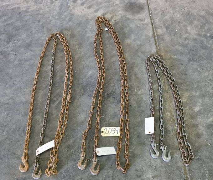 Three Forged Steel Tow Chains with Hooks - Adam Marshall Land & Auction ...