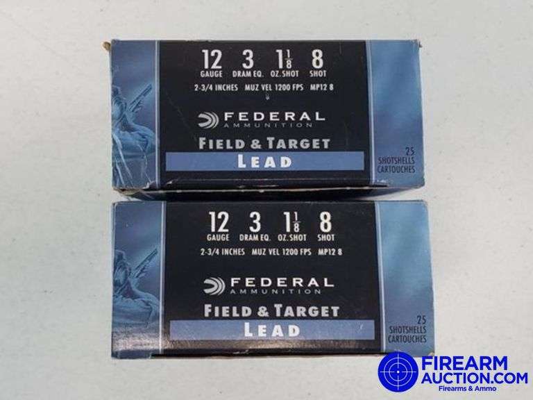 Federal Field & Target - 12 GA, 2¾", 8 Lead Shot (2 X 25 ...