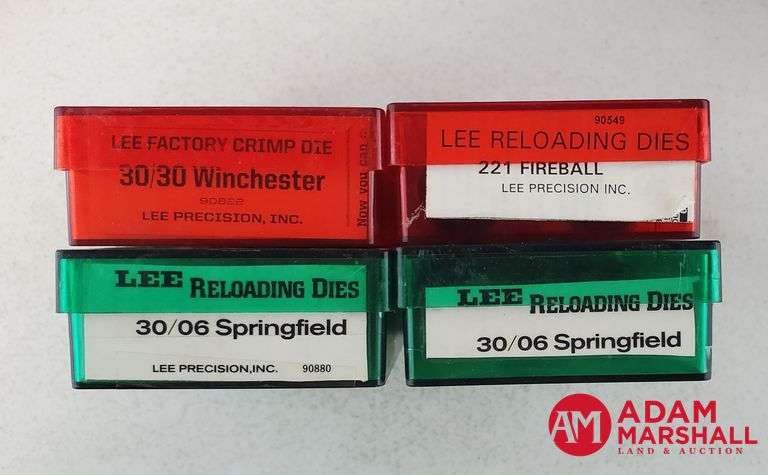 (4) Lee Reloading Die Sets - (2) 30-06 Springfield, 221 Fireball, 30-30 ...