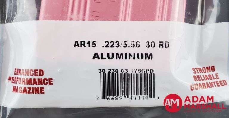 Dura Mag Speed Pink Aluminum AR15 223/5.56 Magazines - 30 Rd - Adam ...