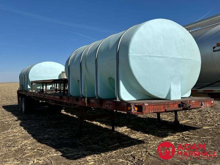Flatbed Semi Trailer w/ 2550 Poly Tanks - 40FT - Adam Marshall Land ...