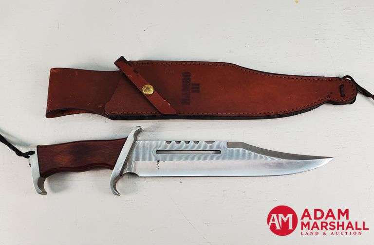Rambo III Hunting Knife W/Leather Sheath - Adam Marshall Land & Auction ...