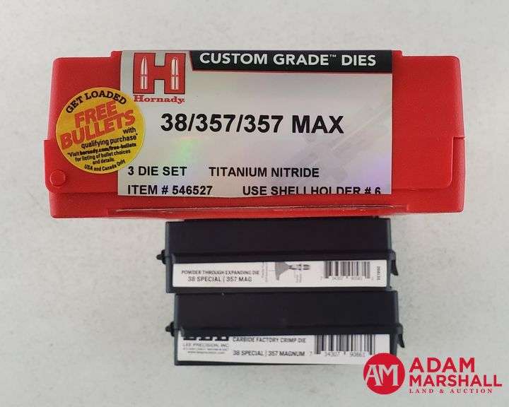 Hornady Custom 38/357/357 Max Reloading Die Set, Lee 38 Spl/357 Mag ...