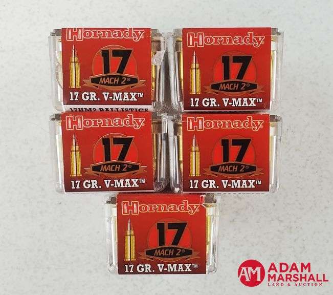 Hornady 17 Mach 2 - 17 Gr V-Max (5 X 50) - Adam Marshall Land & Auction ...
