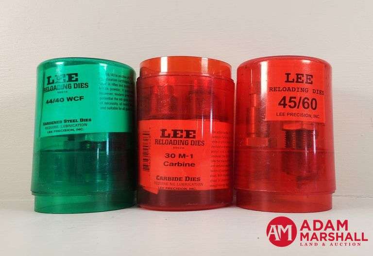 (3) Lee Reloading Die Sets - 44/40 WCF, 30 M-1 Carbine, 45/60 - Adam ...