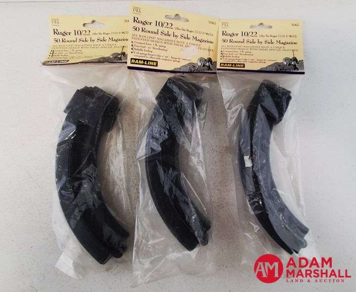 (3) Ram-Line Ruger 10/22 Side By Side Magazines - 50 Rd - Adam Marshall ...