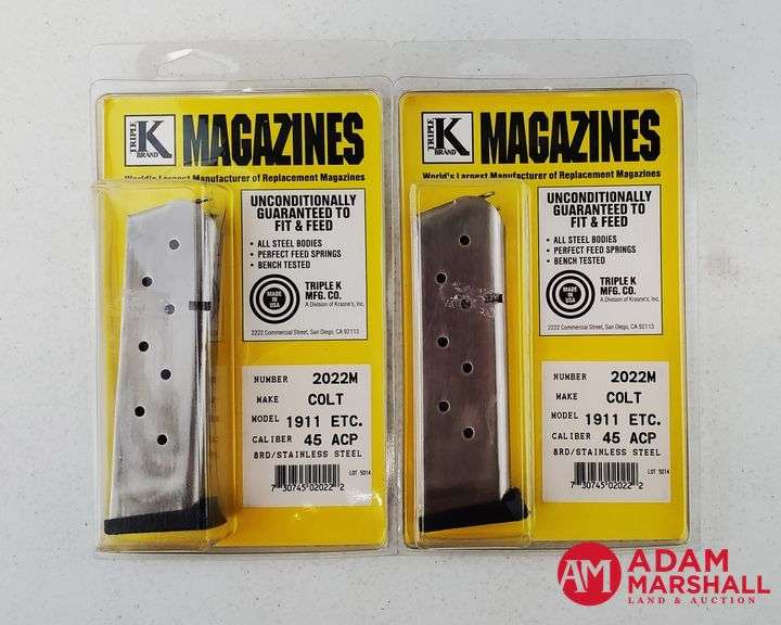 (2) Triple K Colt 1911 45 ACP Magazines - 8 Rd - Adam Marshall Land ...