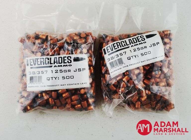 Bullets - Everglades Ammo 38/357 Cal 125 Gr JSP (2 X 500) - Adam ...