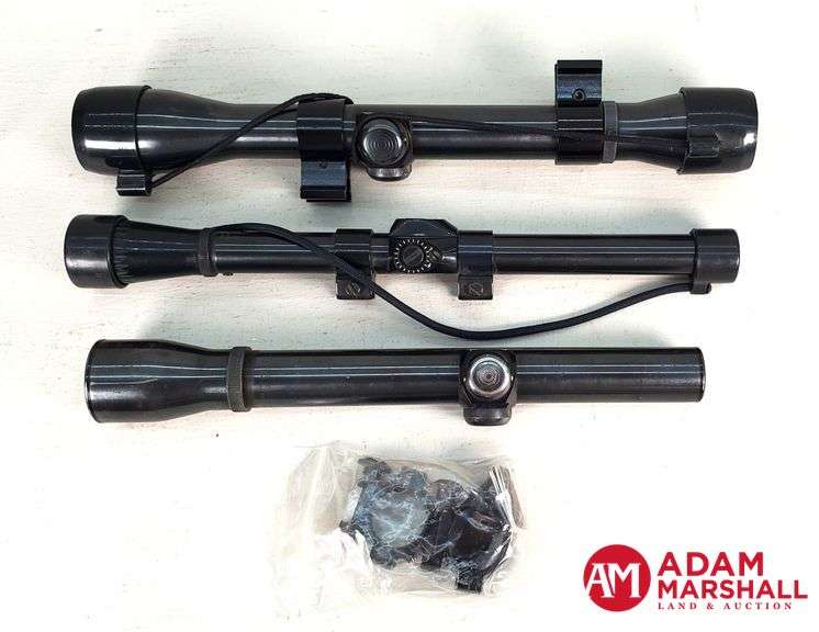 Assorted Weaver Scopes: K3 60-B, Marksman, K4 60-B - (3 Sets) Rings ...