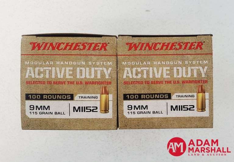 Winchester Active Duty M1152 Training 9 MM - 115 Gr Ball (2 X 100 ...