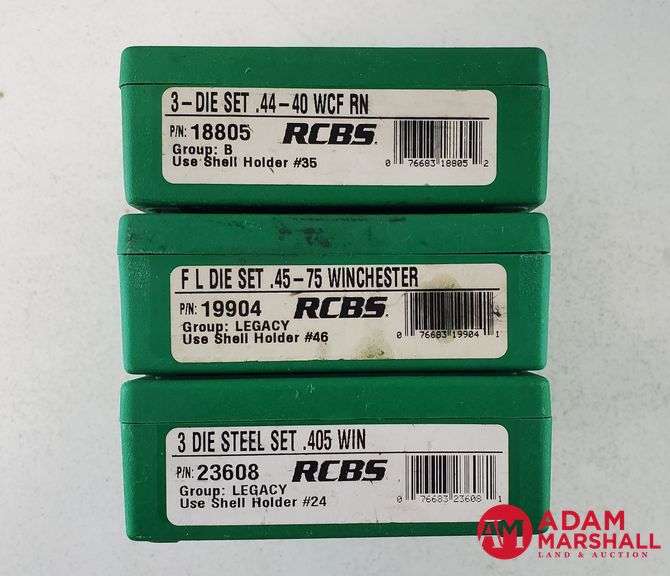 (3) RCBS Reloading Die Sets - 44-40 WCF RN, 45-75 Win, 405 Win - Adam ...