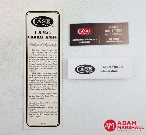 Case USMC Combat Knife W/USMC Leather Sheath - FirearmAuction.com LLC